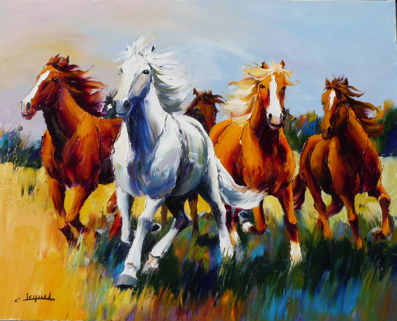 Galerie tableaux Artiste peintre des chevaux Christian Jequel peinture ...