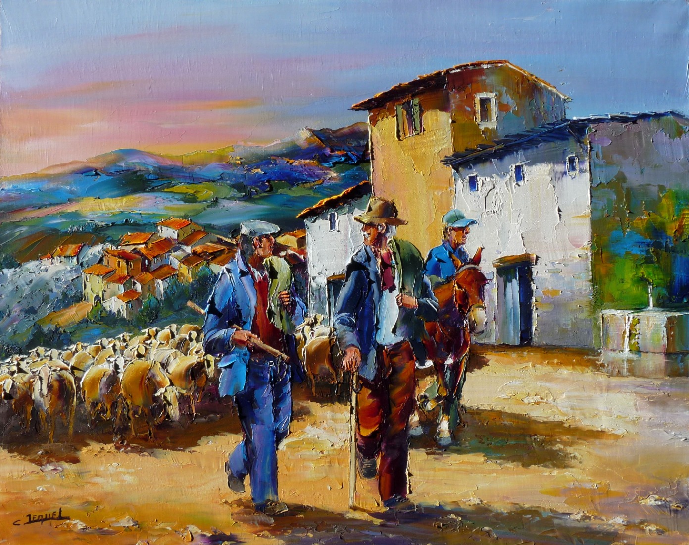 Painting gallery Paintings of pastoral scenes Christian Jequel peinture ...